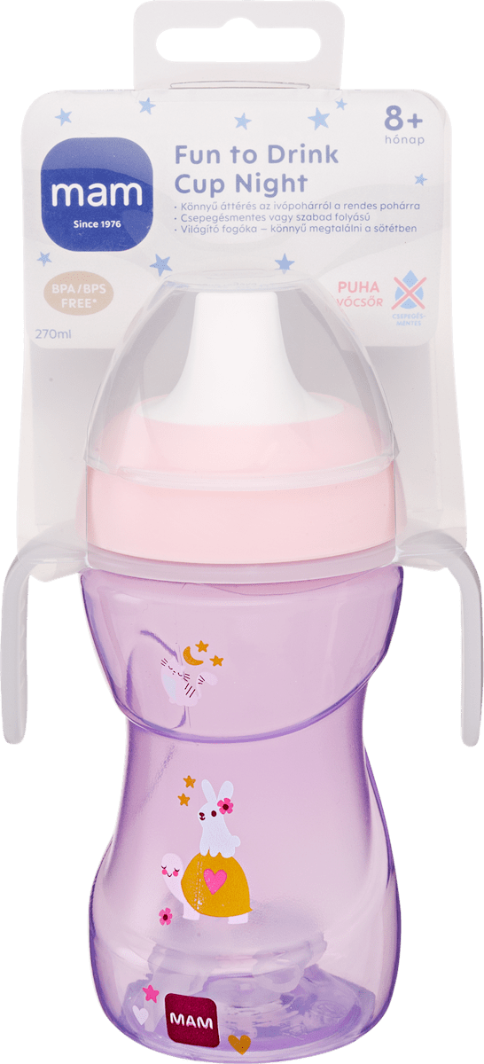 mam Fun to Drink éjszakai ivópohár 8 hónapos kortól, kislányoknak, 270 ml, 1 db | dm.hu