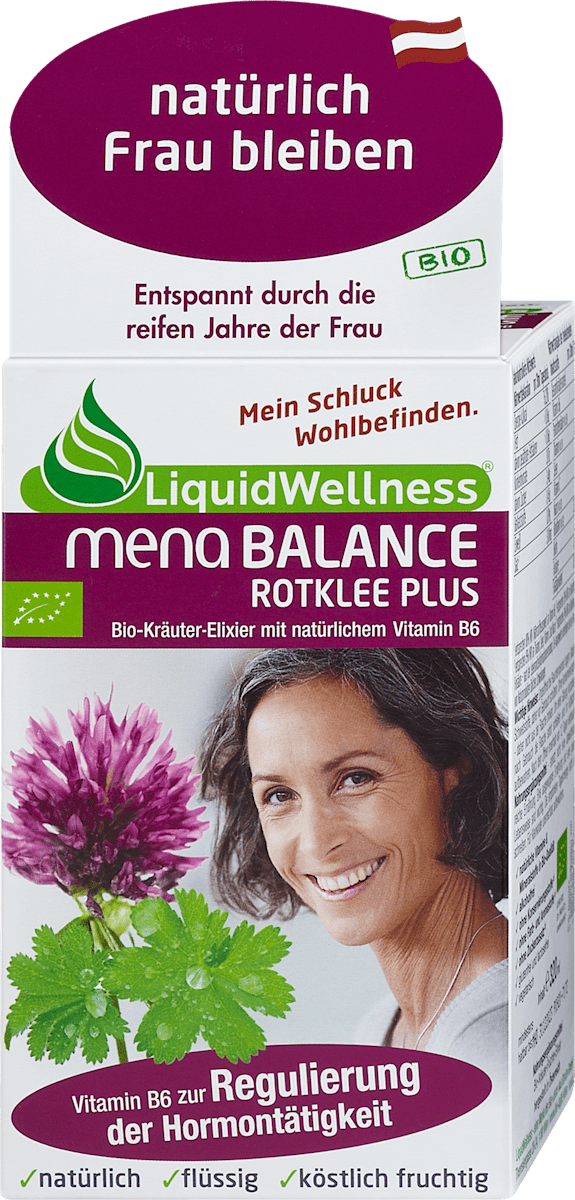 LiquidWellness Mena Balance Rotklee Plus Bio-Kräuter-Elixier, 320 ml ...