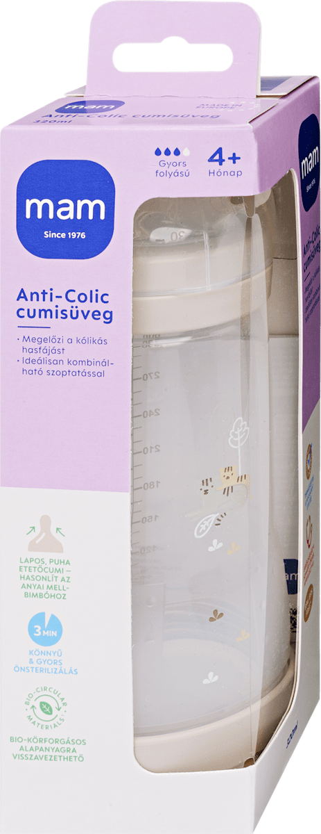 mam Anti-colic cumisüveg, 320 ml, 4 hónapos kortól, uniszex, 1 db | dm.hu