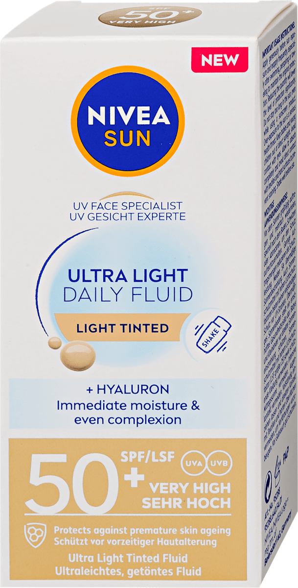 NIVEA SUN Színezett fényvédő fluid FF50+, világos, 40 ml | dm.hu