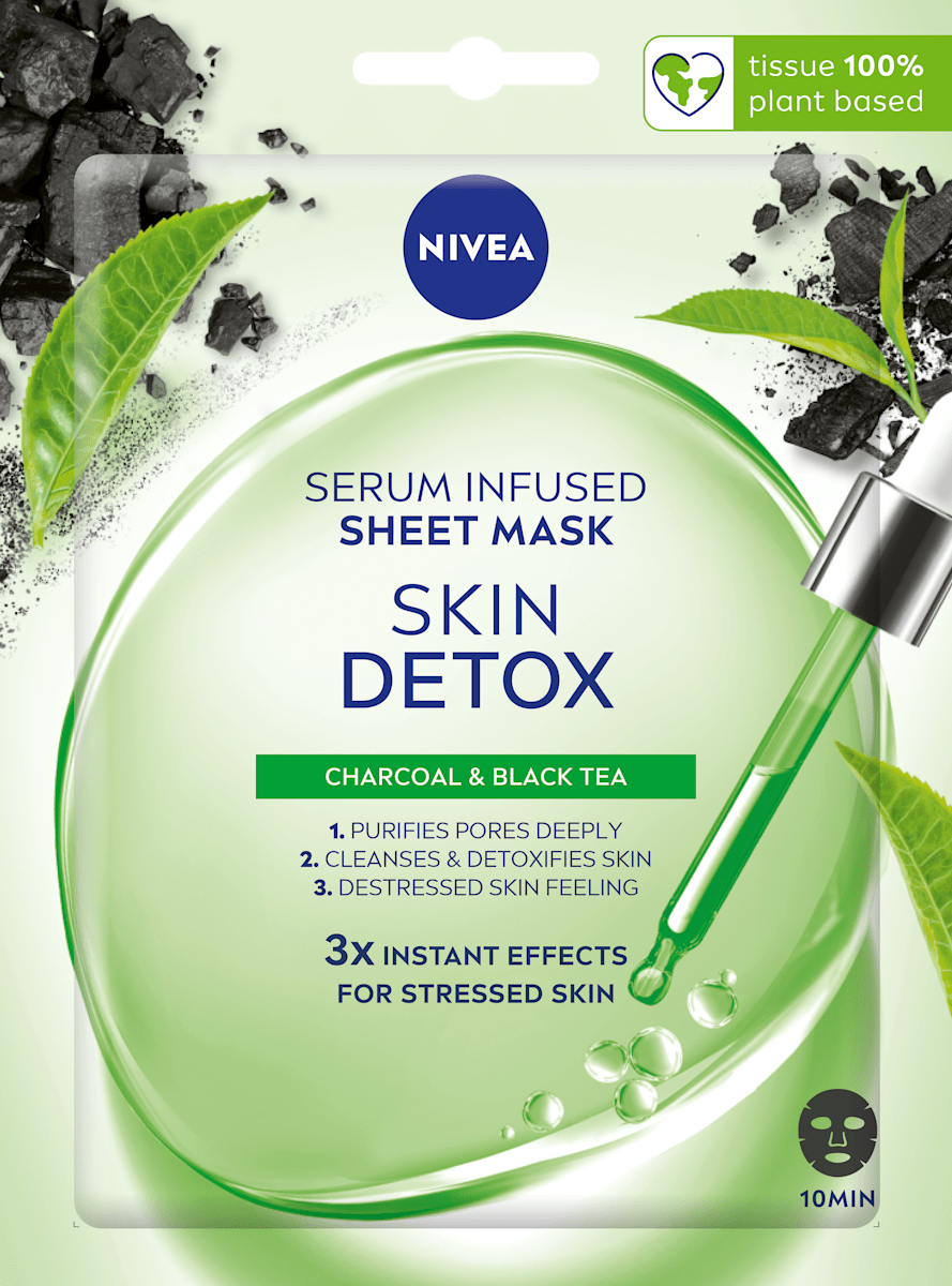NIVEA Textilná pleťová maska napustená sérom Skin Detox, 1 ks | mojadm.sk