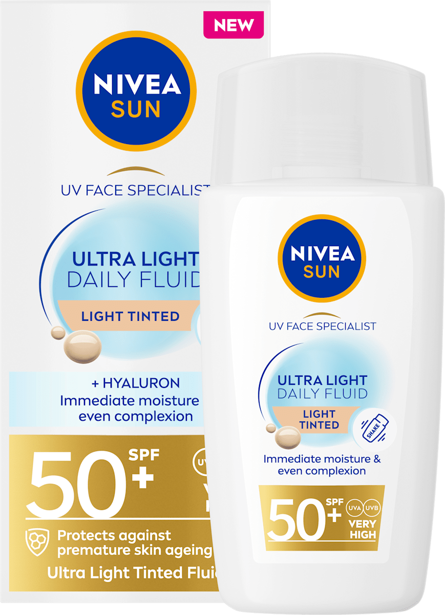 NIVEA SUN Ultralahek fluid za obraz UV Face Specialist, ZF 50+, light, 40 ml | dm.si