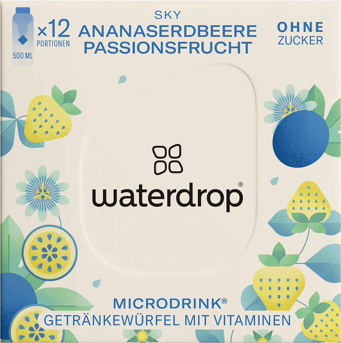 waterdrop Getränkewürfel Sky Ananaserdbeere & Passionsfrucht, 12 St | dm.at