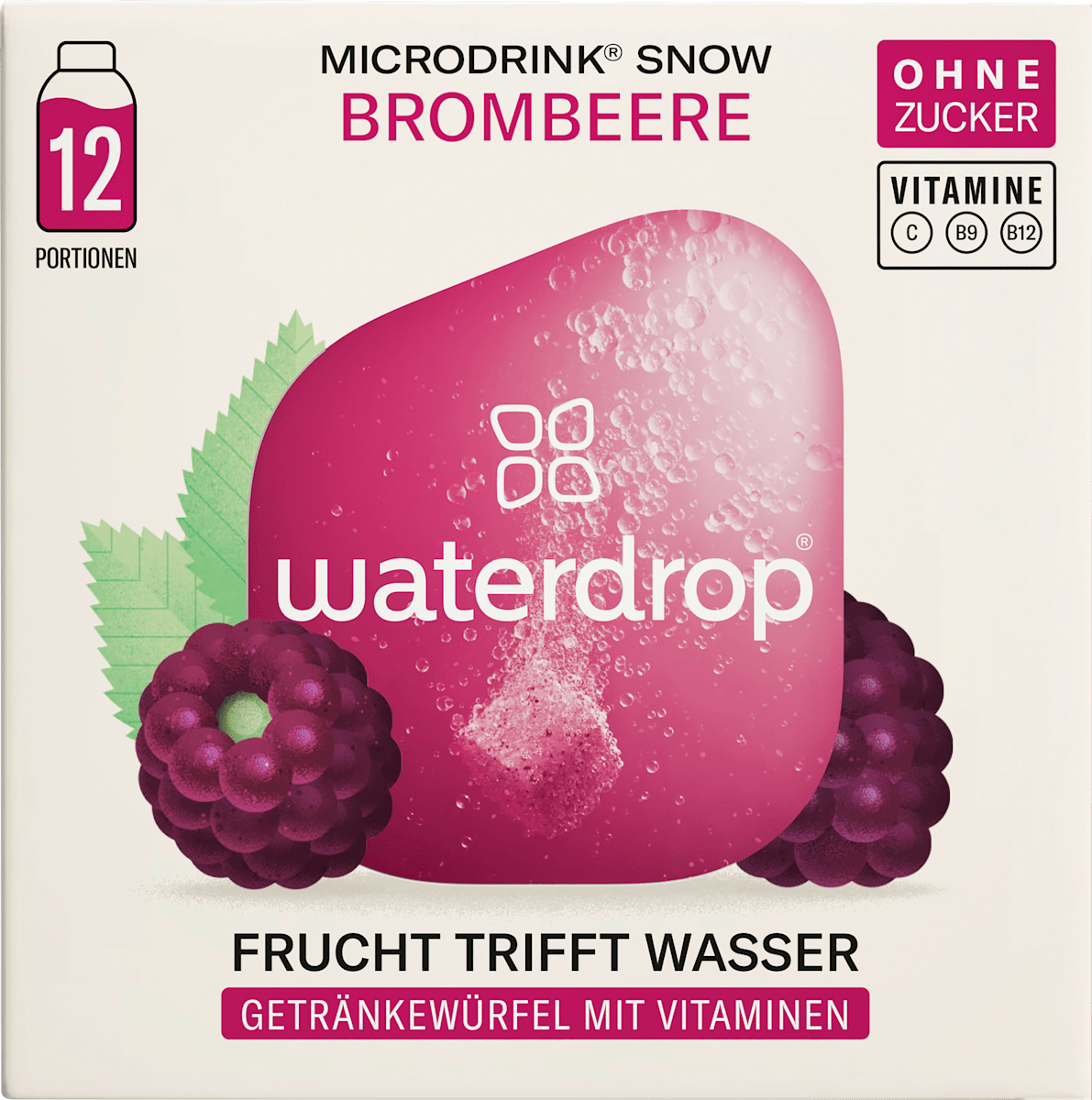 waterdrop Getränkewürfel Microdrink Brombeere (12 Stück), 25,2 g ...