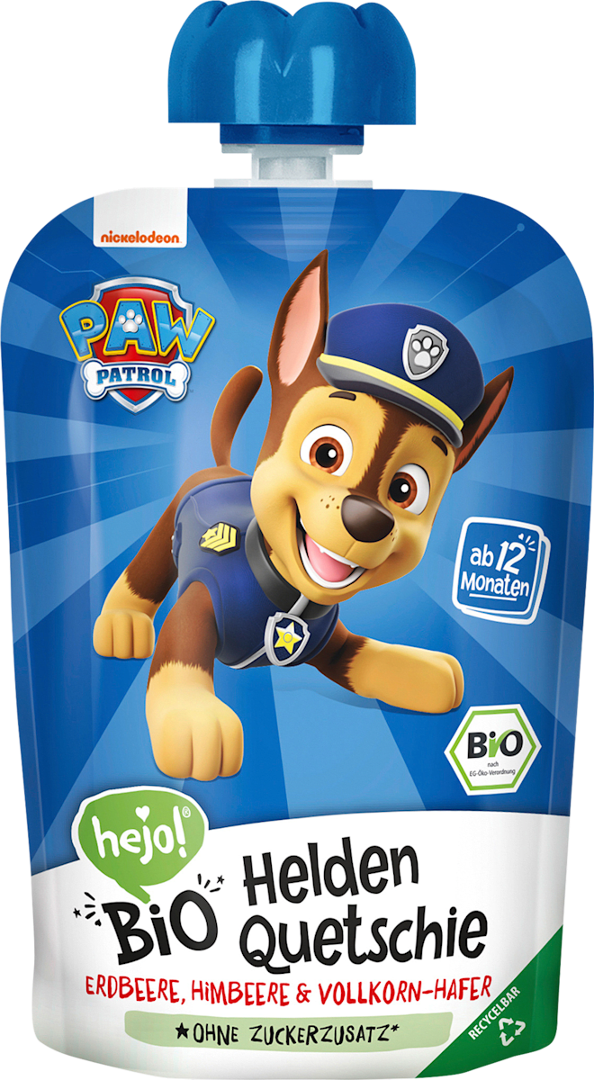 PURE & FUN Quetschie Bio Helden Erdbeere, Himbeere und Vollkorn-Hafer ...