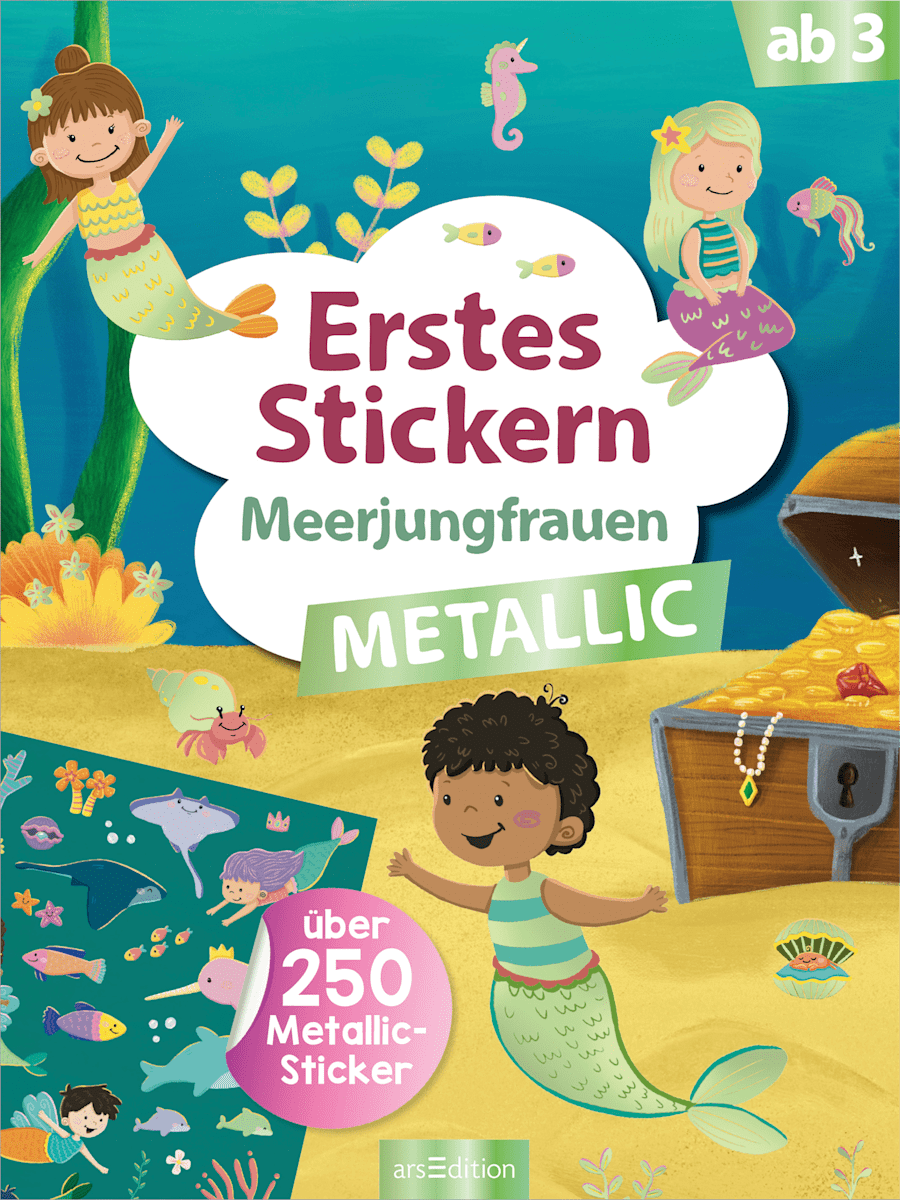 Ars Edition Stickerbuch Erstes Stickern Metallic – Meerjungfrauen, 1 St ...