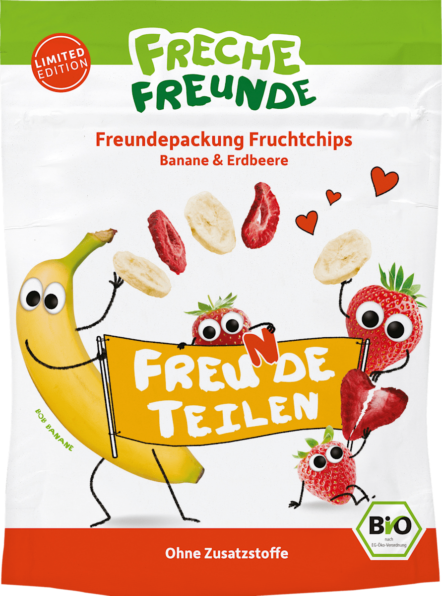 Freche Freunde Kindersnack Fruchtchips Banane & Erdbeere, 25 g ...