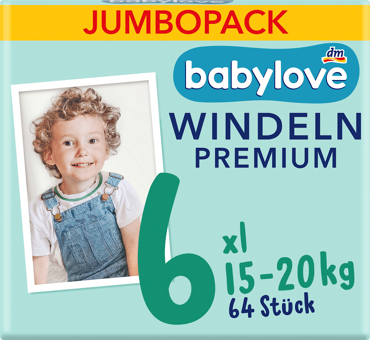babylove Pannolini premium taglia 6 XL (15-20 kg), confezione Jumbo, 64 pz | dm Italia