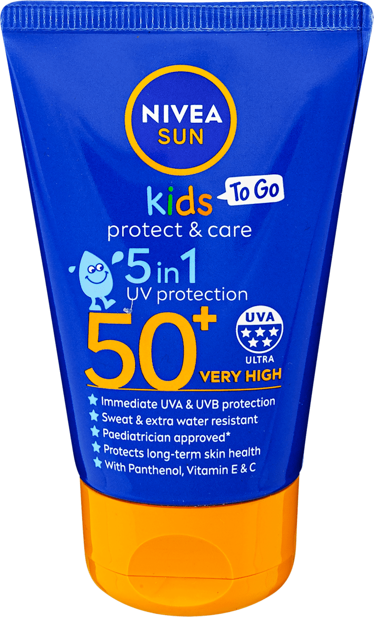 NIVEA SUN Naptej FF50+ gyermekeknek Protect & Care, kis kiszerelés, 50 ...