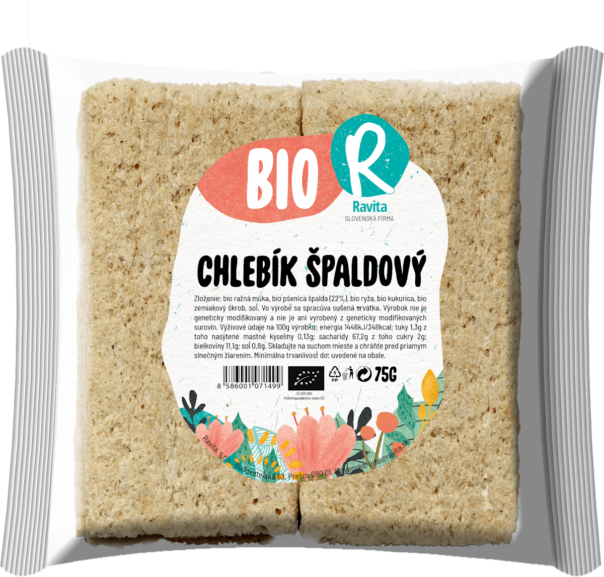 Ravita Bio Špaldový chlebík, 75 g | mojadm.sk