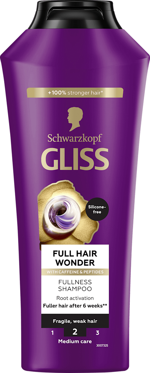 Schwarzkopf GLISS Шампоан за плътна коса с кофеин и пептиди, 400 ml | dm България