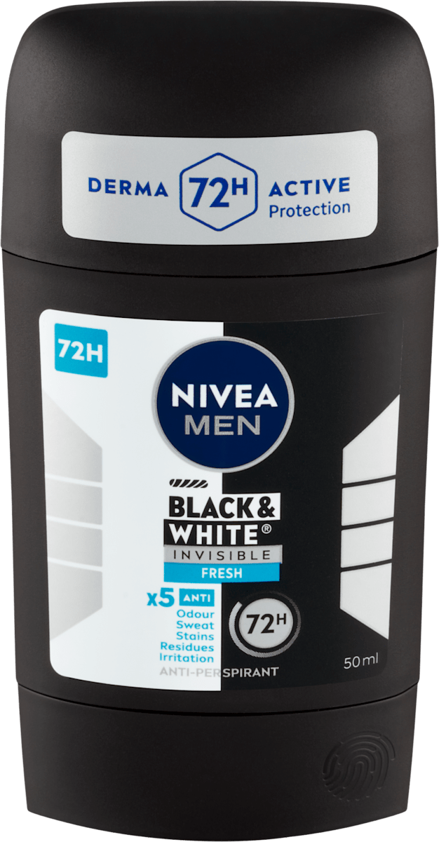 NIVEA MEN antiperspirant stick Black & White Invisible Fresh, 50 ml | dm.cz