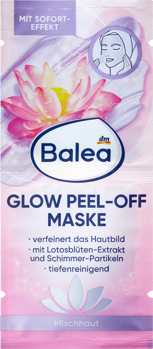 Balea Glow Peel-Off maska za lice, 2 x 8 ml, 16 ml | dm.hr