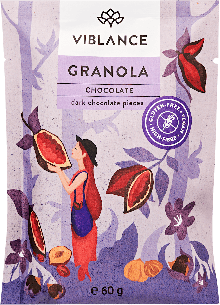Viblance Csokoládés granola, Chocolate, kis kiszerelés, 60 g | dm.hu