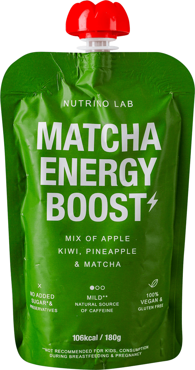 Nutrino Lab MATCHA ENERGY BOOST voćna kaša - jabuka, kivi i ananas sa dodatkom mača zelenog čaja ...