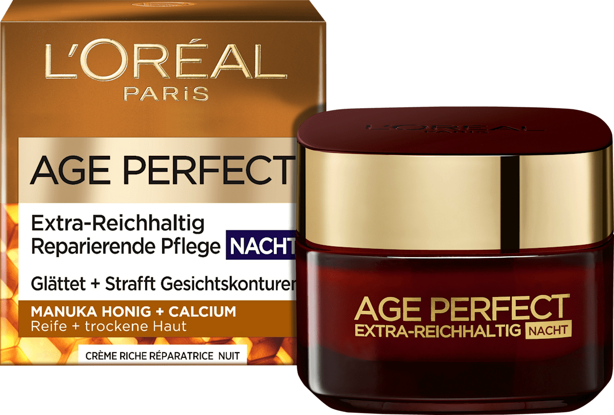 L'ORÉAL PARiS Nachtcreme AGE PERFECT Extra Reichhaltig Manuka Honig, 50 ...