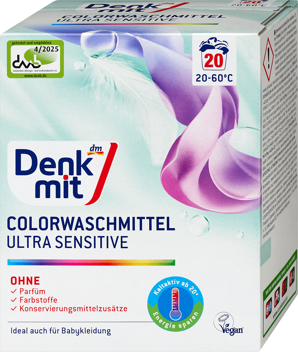 Denkmit Colorwaschmittel Pulver Ultra Sensitiv, 20 Wl dauerhaft günstig ...