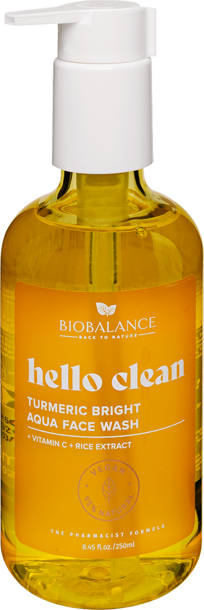 BIOBALANCE Hello Clean Ragyogást fokozó arclemosó gél kurkumával minden ...