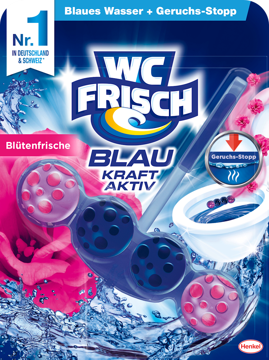 WC-Frisch WC-Stein Blau Kraft Aktiv Blütenfrische, 1 St dauerhaft ...