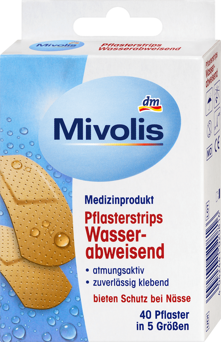 Mivolis Vízálló sebtapasz 5 különböző méretben, 40 db | dm.hu