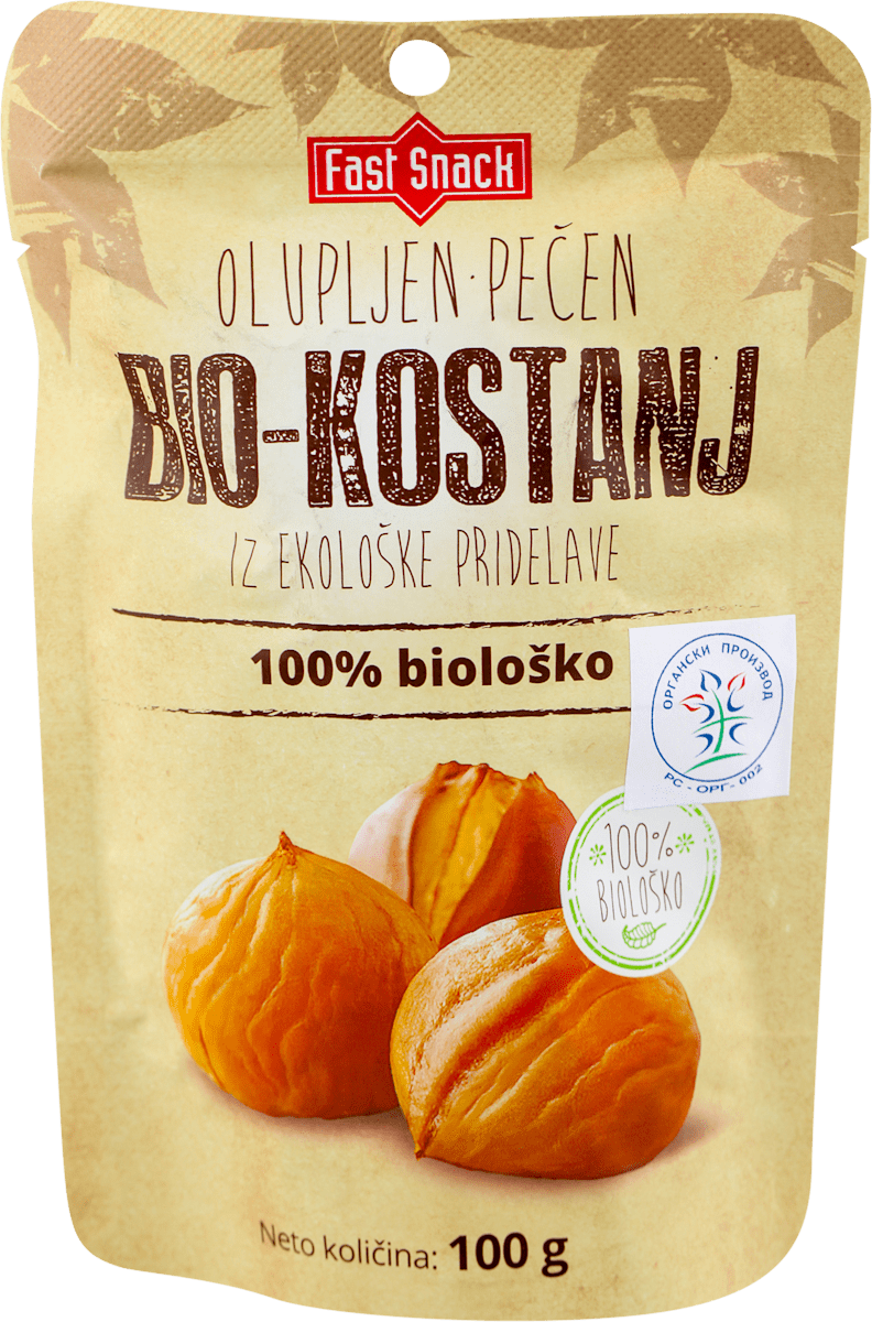 Fast Snack BIO-KOSTANJ - oljušten i pečen kesten, 100 g | dm.rs