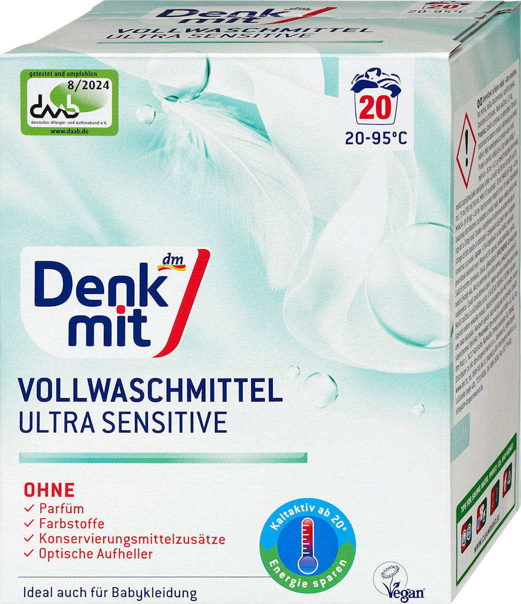 Denkmit Ultra Sensitive deterdžent za bijelo rublje, 1,35 kg | dm.hr