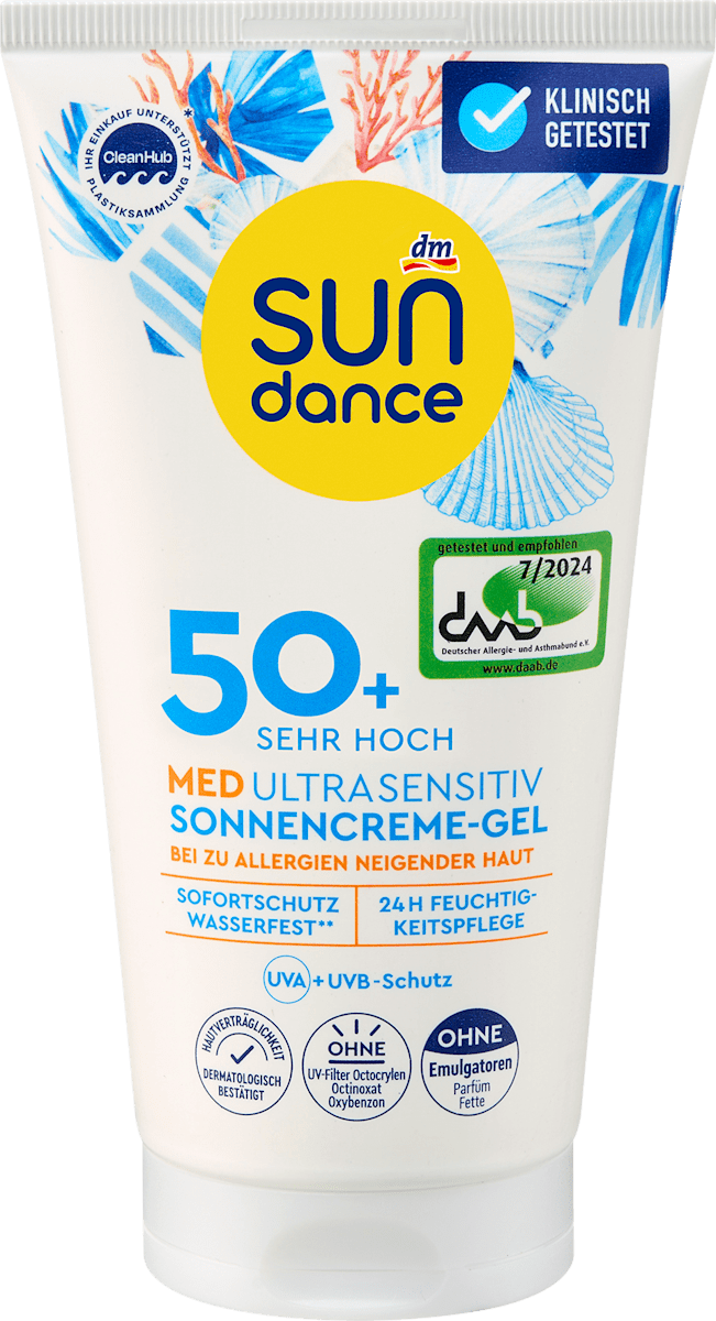 sundance Слънцезащитен крем-гел MED Ultra Sensitiv SPF 50+, 150 ml | dm ...
