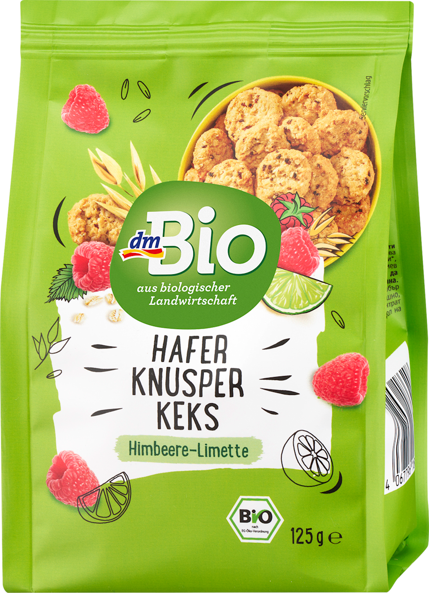 dmBio Haferkekse, Knusper Keks Himbeere Limette, 125 g dauerhaft ...