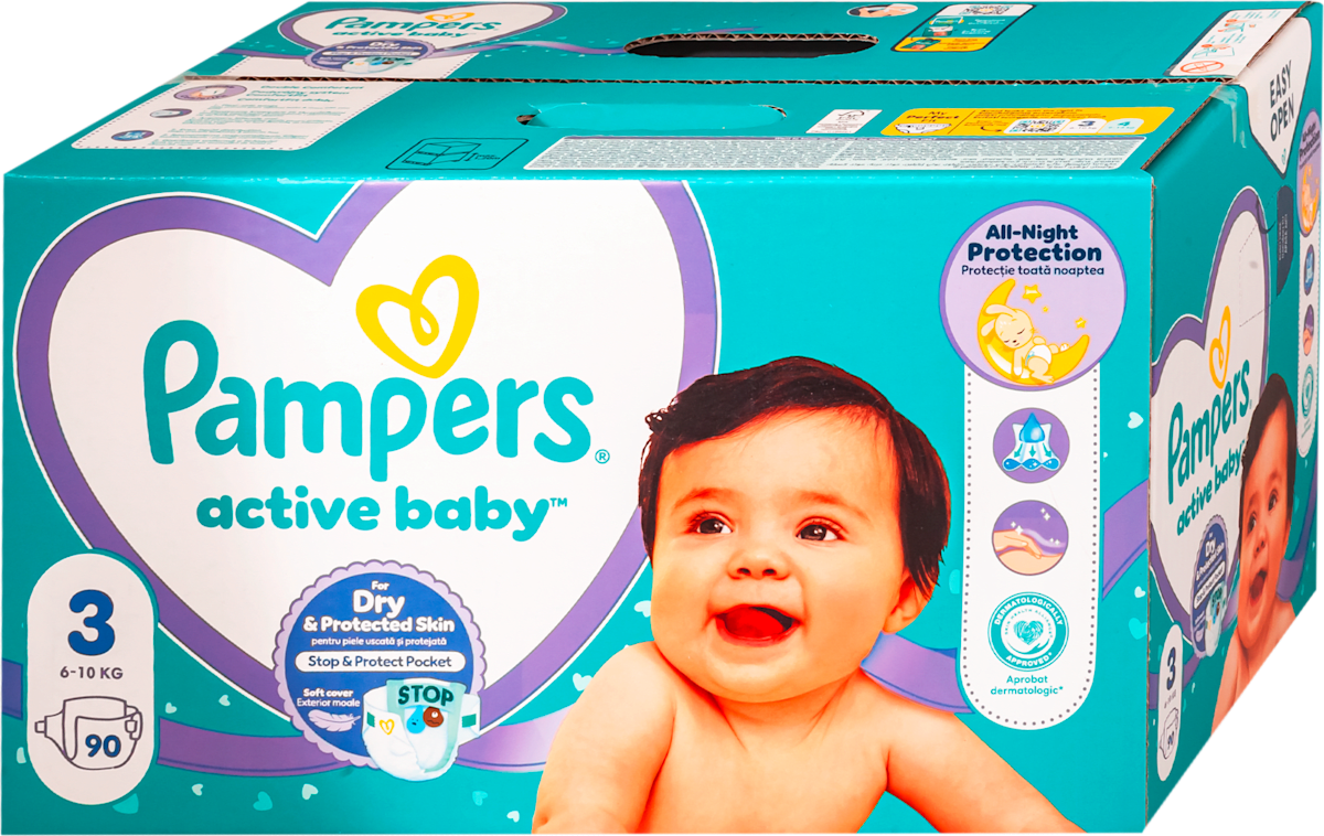 Pampers active baby Pelene, veličina 3 ( 6-10 kg), 90 kom | dm.rs