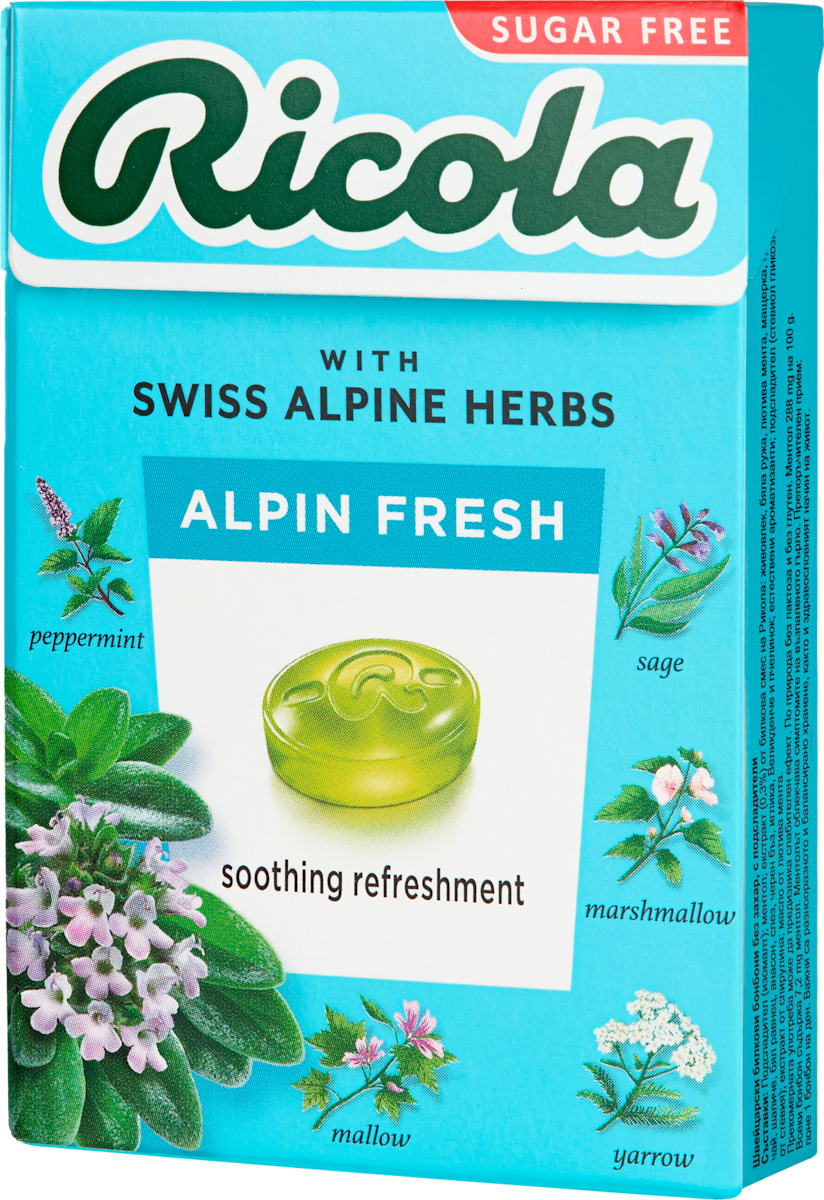 Ricola Bombone- alpska svežina, bez šećera, sa zaslađivačima, 40 g | dm.rs