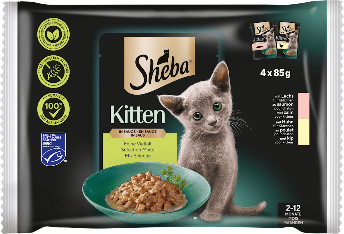 Sheba Nassfutter Katze Kitten Feine Vielfalt in Sauce, 340 g | dm.at