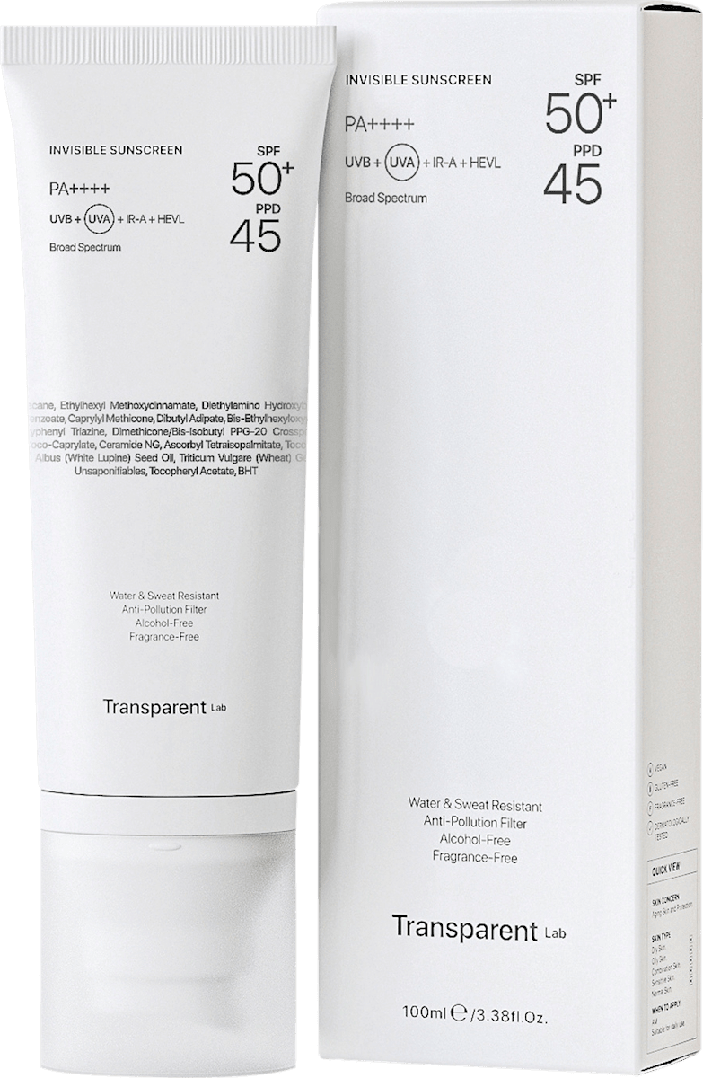 Transparent Lab Sonnencreme Gesicht Invisible LSF 50+, 100 ml dauerhaft ...