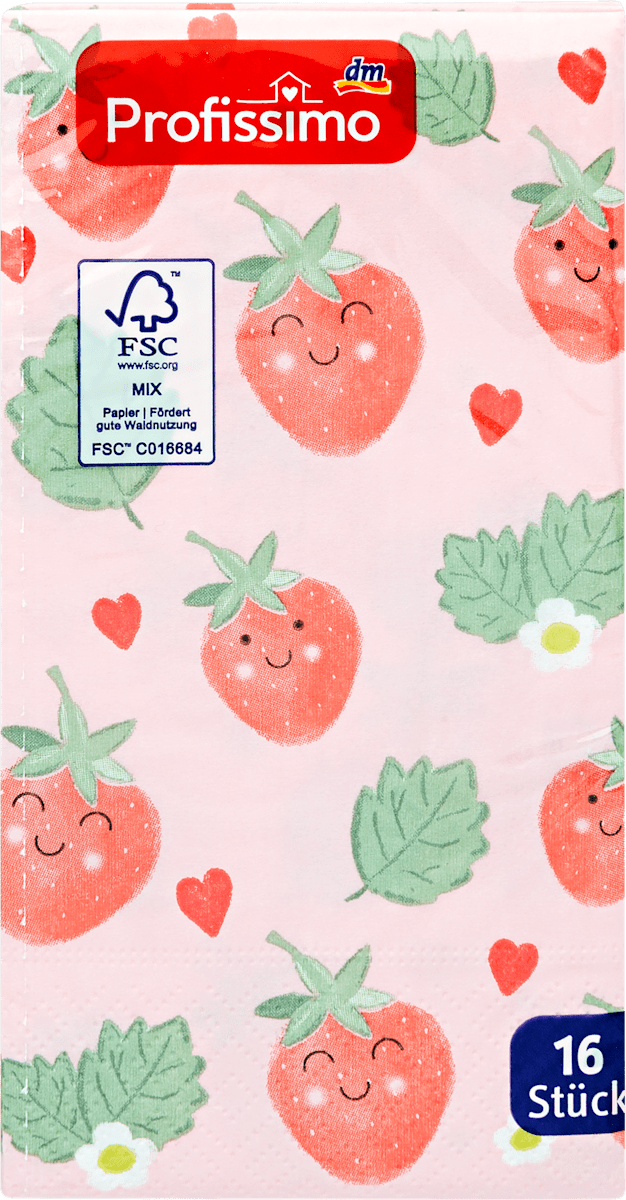 Profissimo Ubrusi s jagodama, 3–slojni, 33 cm x 33 cm, 16 kom. | dm.hr