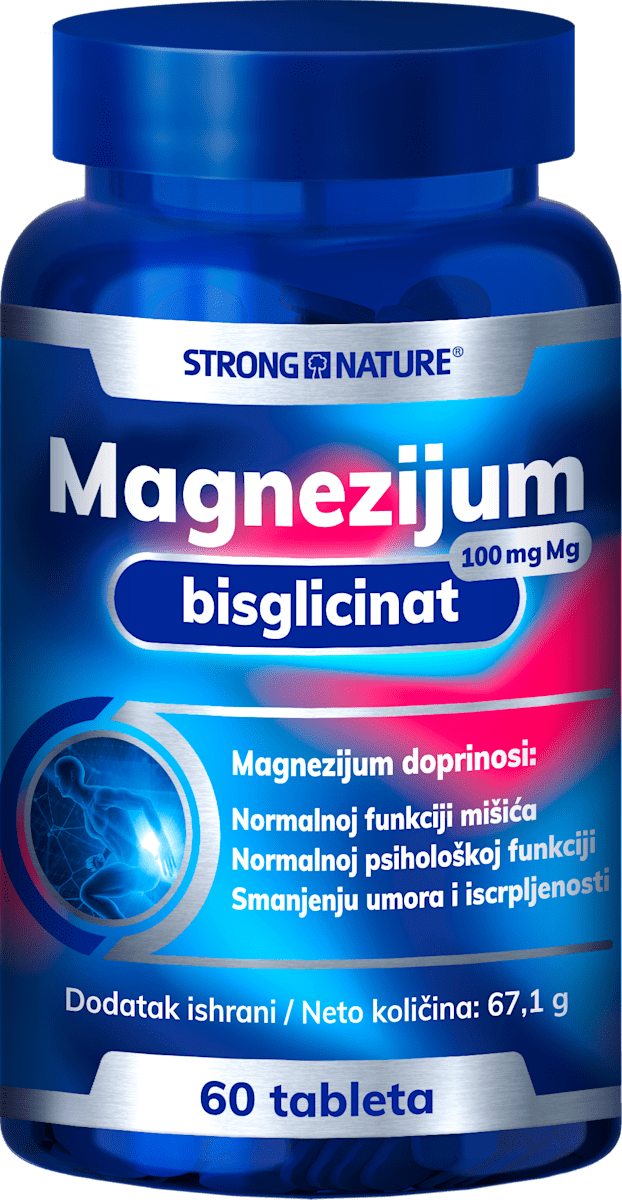 STRONG NATURE Magnezijum bisglicinat 100mg tablete, 60 kom | dm.rs