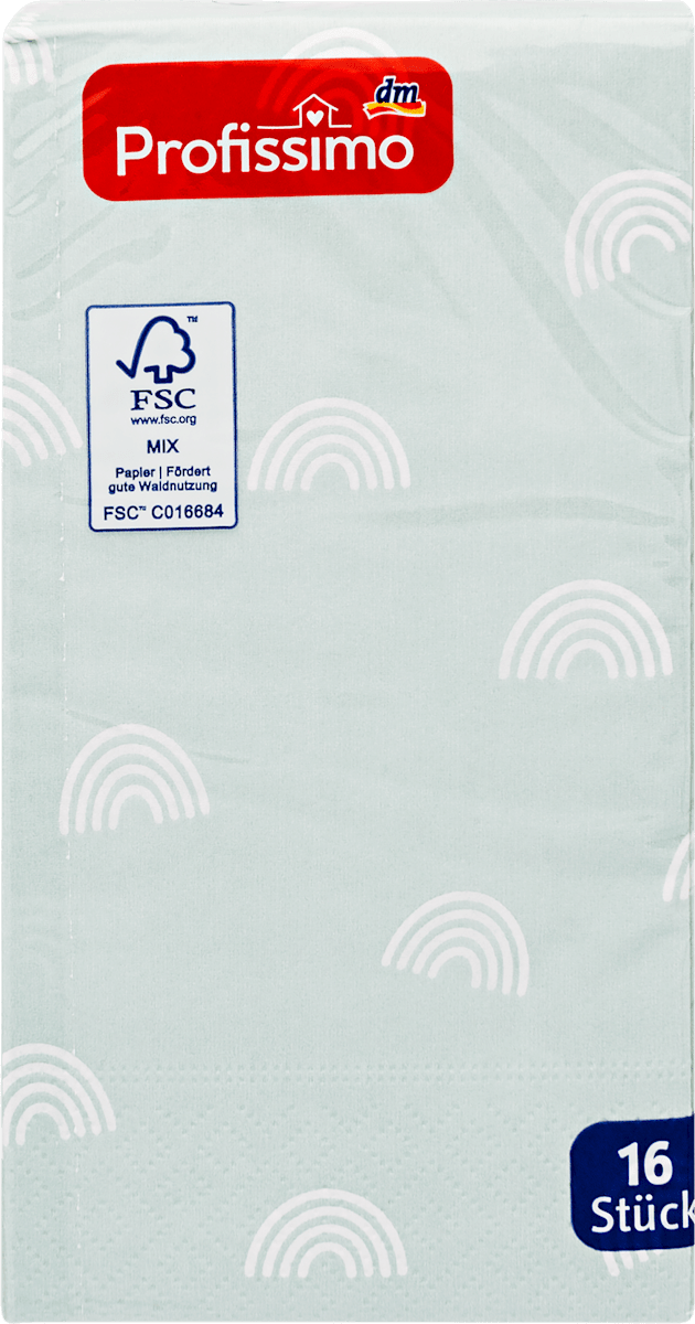 Profissimo Ubrusi, 3–slojni, motiv duge, 33 x 33 cm, 16 kom. | dm.hr