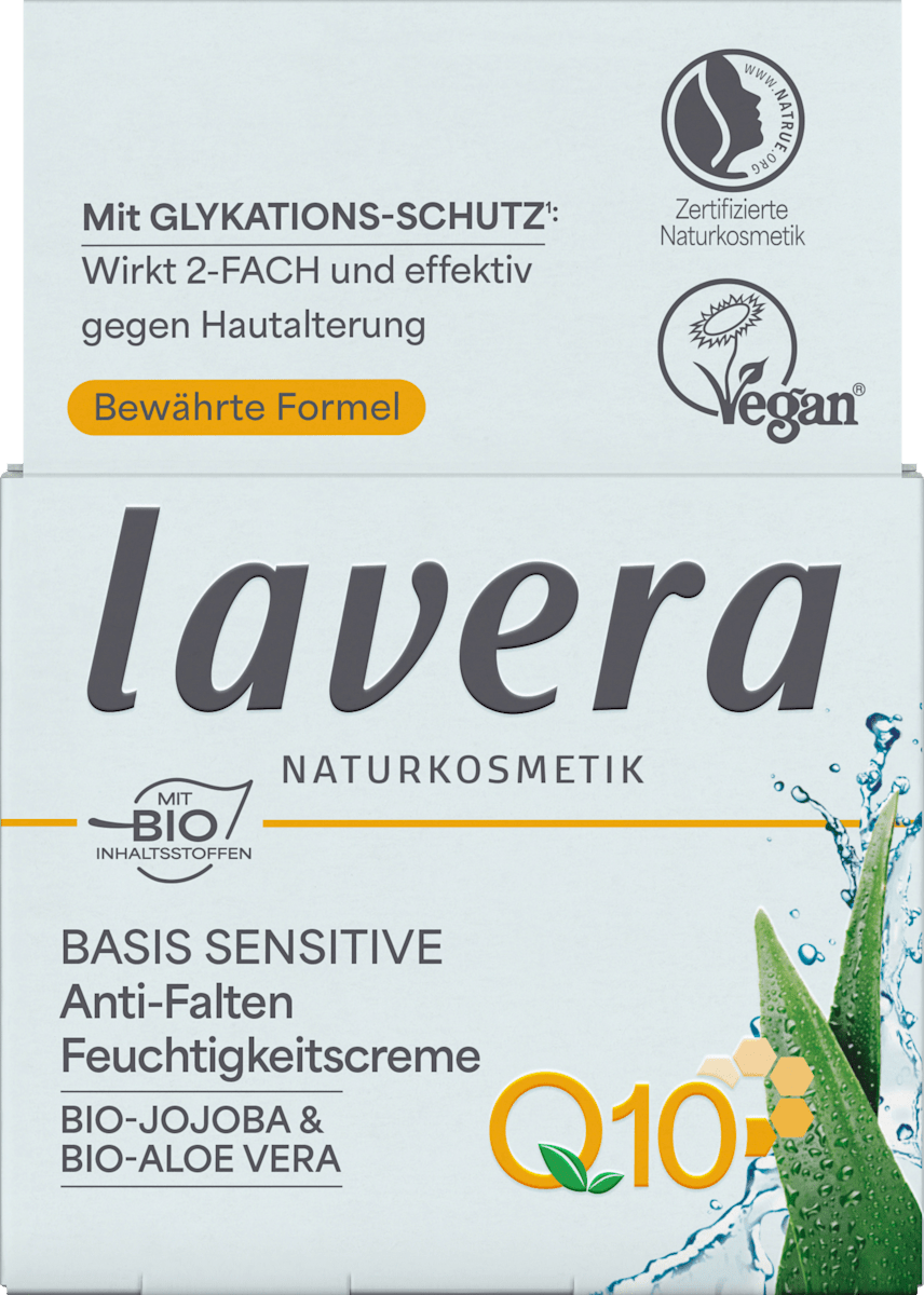 lavera NATURKOSMETIK Anti Falten Feuchtigkeitscreme Q10 Basis Sensitiv, 50 ml dauerhaft günstig ...