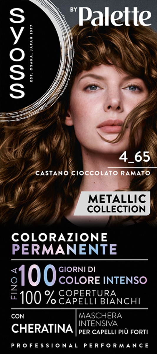 syoss Colorazione permanente Metallic Collection 4-65 castano cioccolato ramato, 0,115 pz | dm ...
