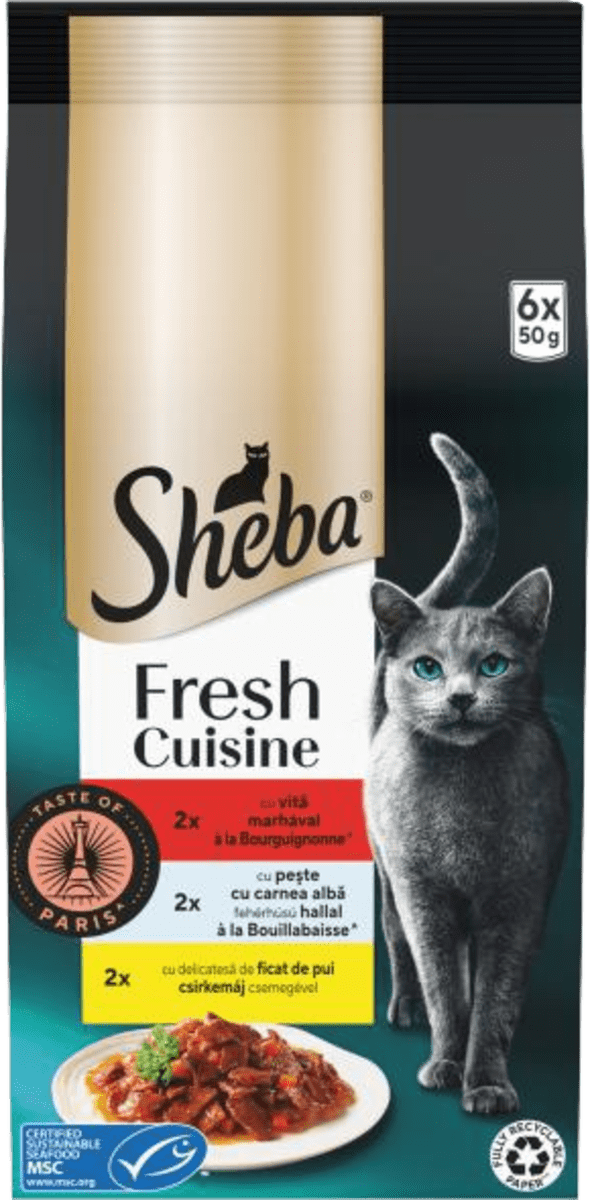 Sheba Fresh & Fine kapsičky pro kočky Taste of Paris, 300 g | dm.cz