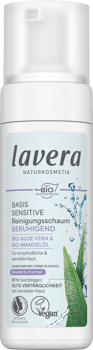 lavera NATURKOSMETIK Reinigungsschaum Basis Sensitiv, 150 ml dauerhaft ...