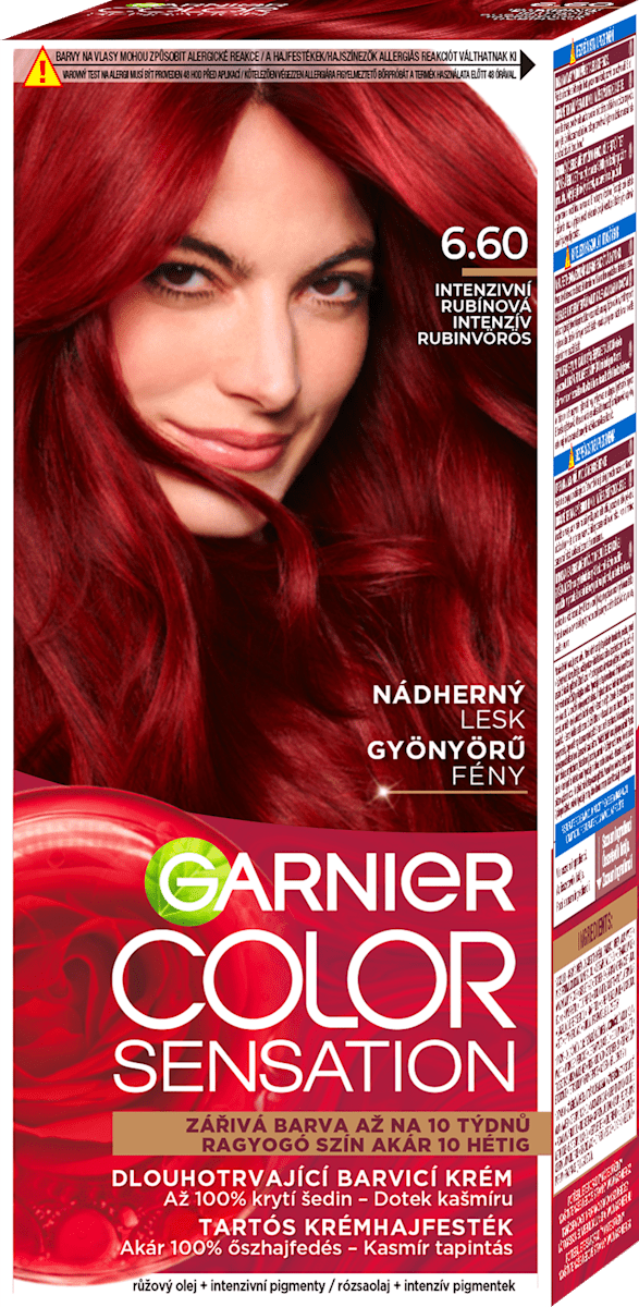 GARNIER Color Sensation barva na vlasy, intenzivní rubínová 6.60, 1 ks ...