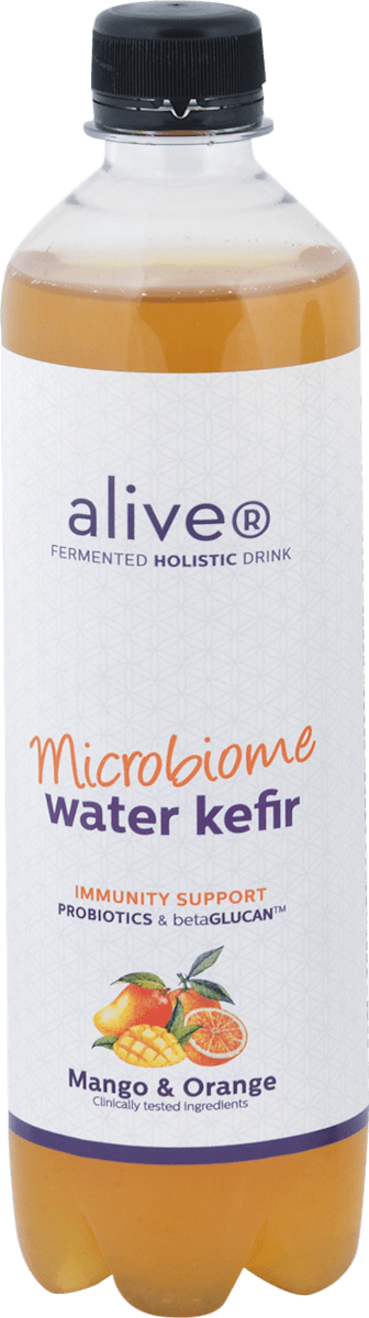 alive Fermentovaný probiotický nápoj Microbiome water kefir Mango ...