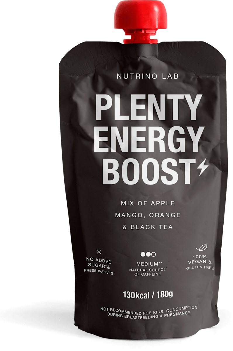 Nutrino Lab PLENTY ENERGY BOOST voćna kaša - jabuka, mango, narandža s dodatkom crnog čaja, 180 ...
