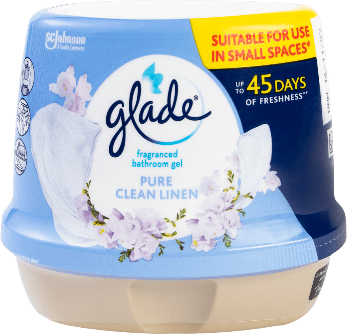 glade vonný gel do koupelny Pure Clean Linen, 180 g | dm.cz