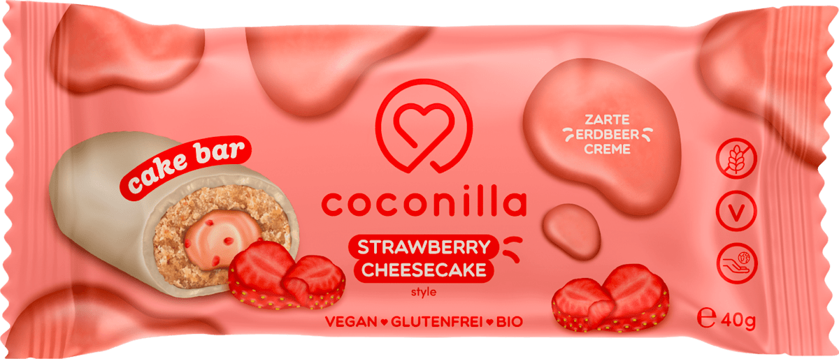 coconilla Schokoriegel Strawberry Cheesecake, 40 g | dm.at