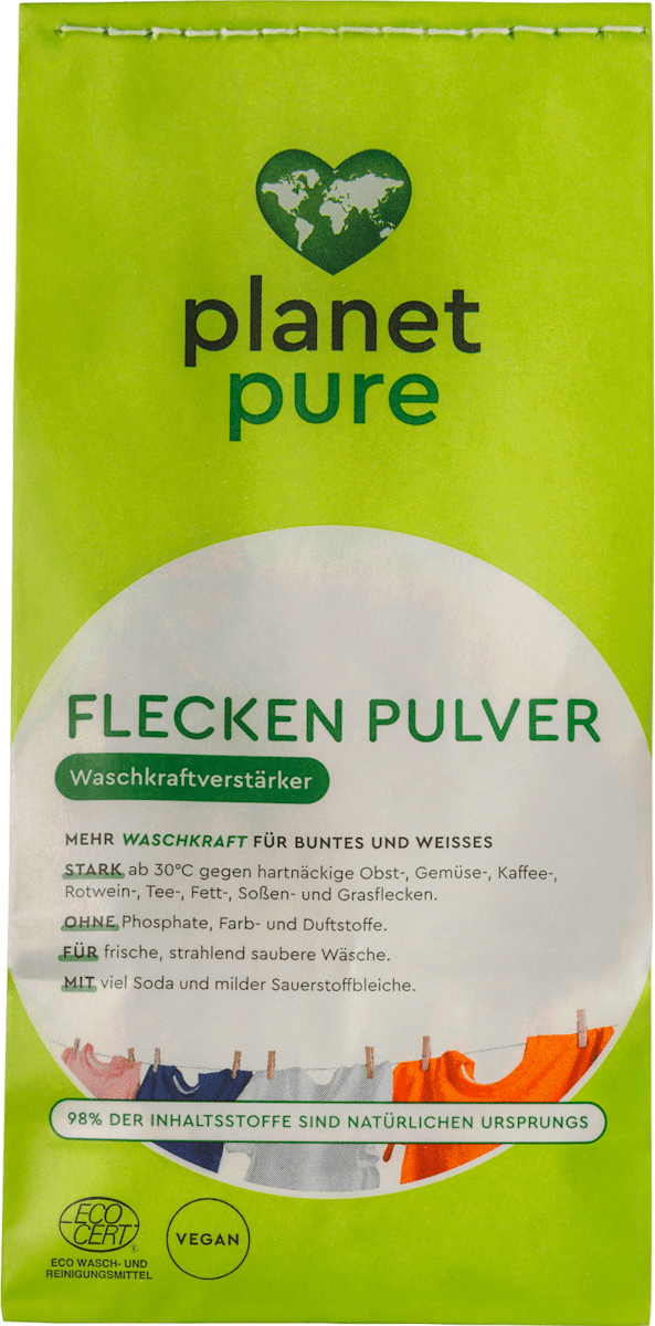 planet pure Fleckenpulver Waschkraftverstärker, 450 g | dm.at