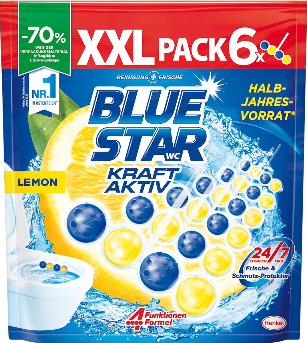 BLUE STAR WC-Stein Kraft-Aktiv Lemon XXL Pack, 6 St | dm.at