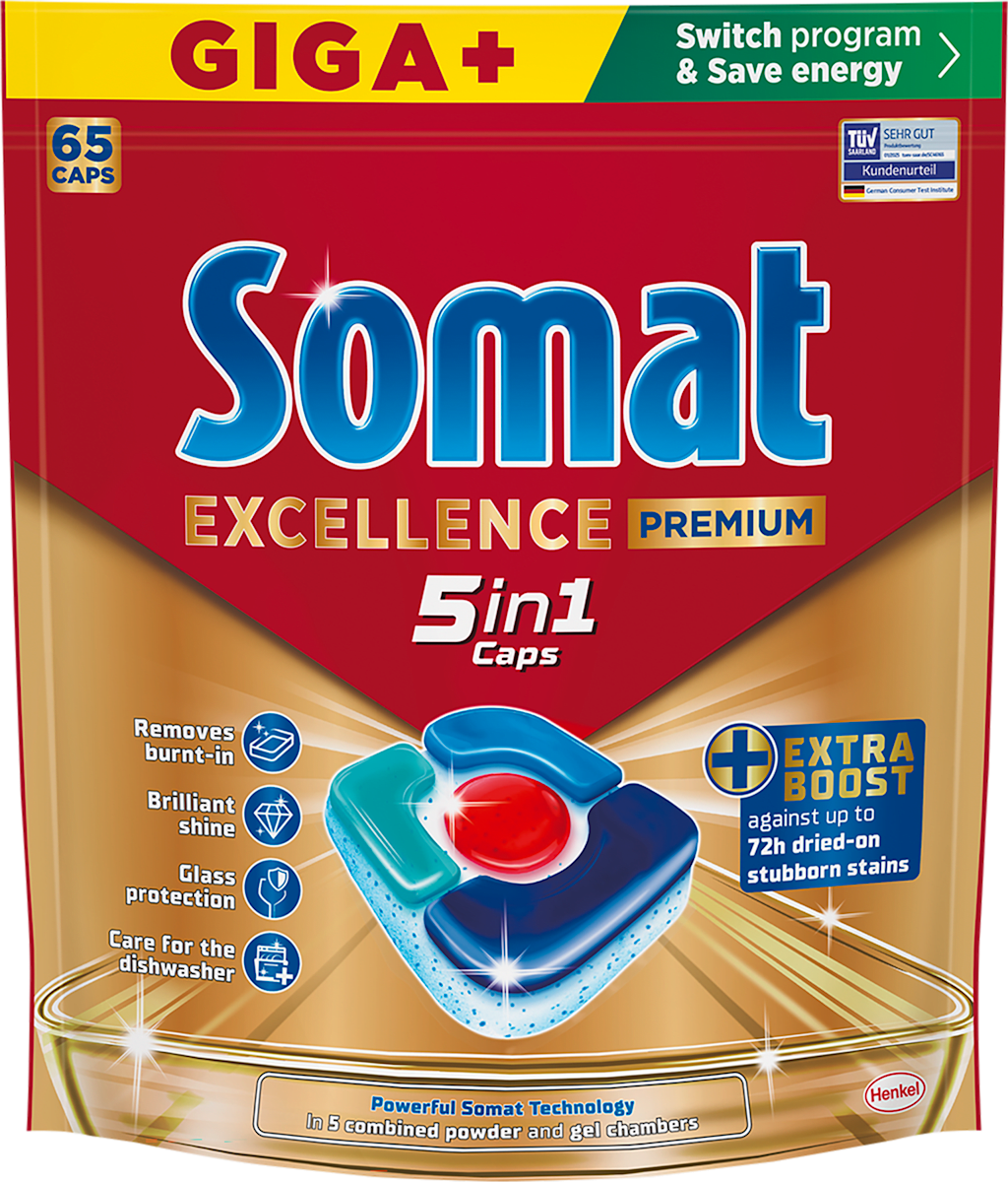 Somat Excellence kapsle do myčky 5 v 1, 65 ks | dm.cz