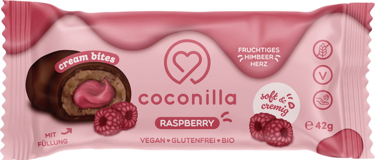 coconilla Schokolade Raspberry cream bites, 42 g | dm.at