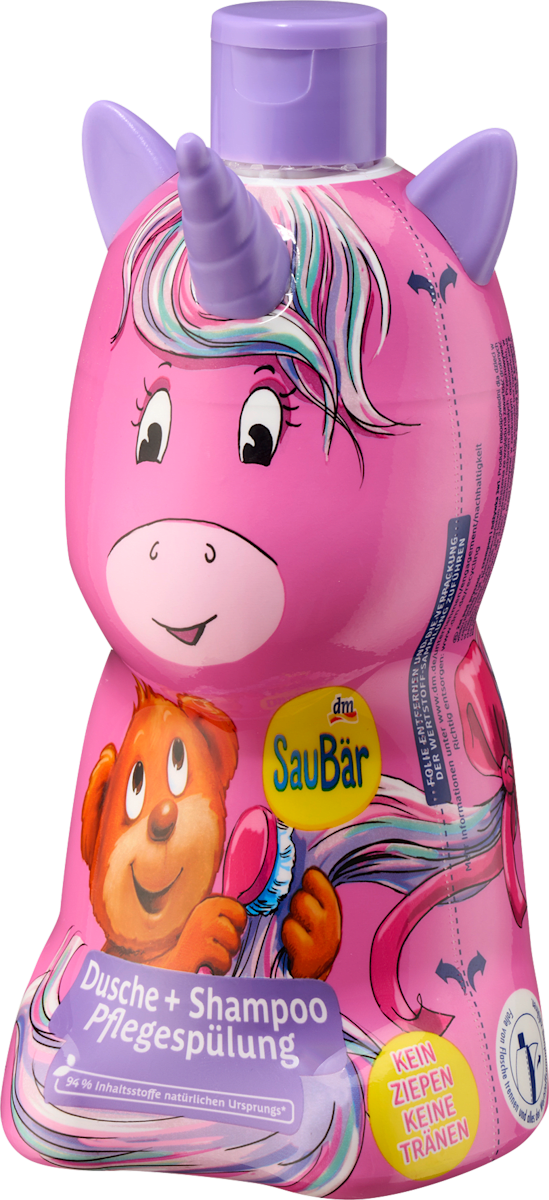 SauBär Kinder Shampoo, Duschgel & Spülung 3in1 Einhorn, 400 ml ...
