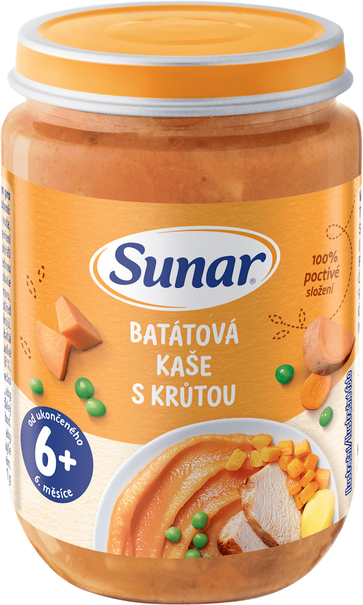 Sunar Príkrm batátová kaša s morkou, 190 g | mojadm.sk